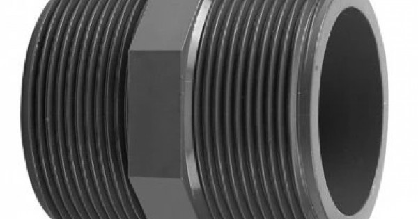 PVC HD nippel kunststof 0,5" x 0,5" (buitendraad)