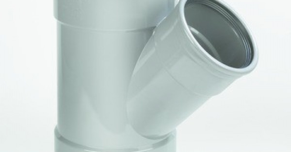 PVC T-STUK 125 MM 1 X 110 MM 45graden MV